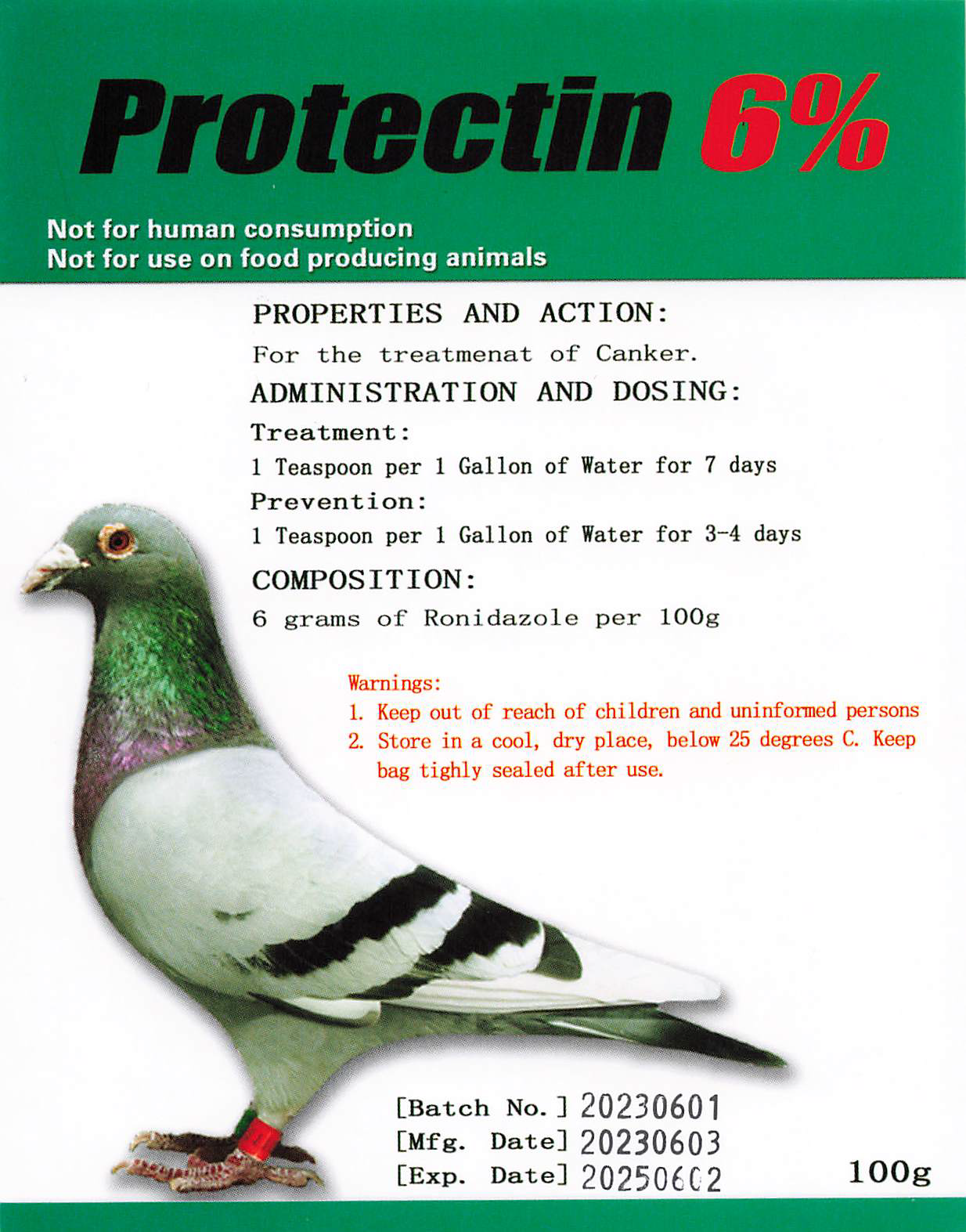 Ronidazole 6% Powder for Birds | Treats Canker & Protozoal Infections ...