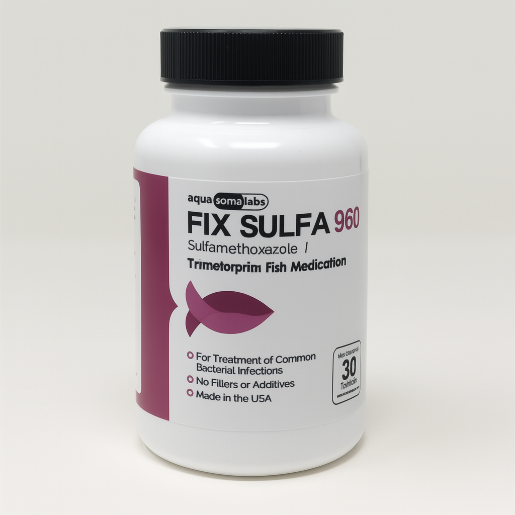 Fish Sulfa (Sulfamethoxazole/ Trimethoprim) 960mg 30 Tablets Fish Anti ...
