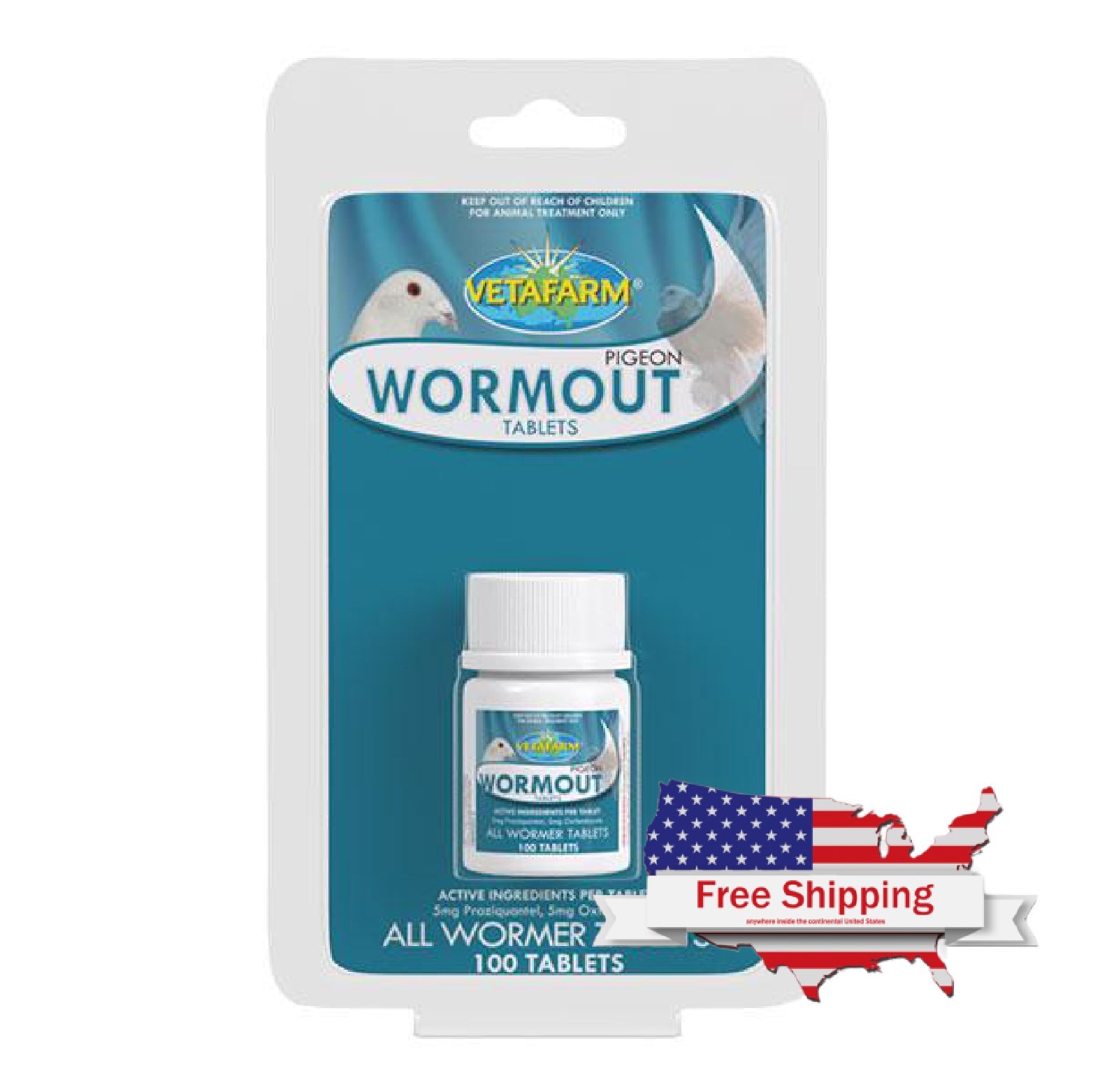 Pigeon Wormout Tablets (Vetafarm) - Effective Intestinal Dewormer ...