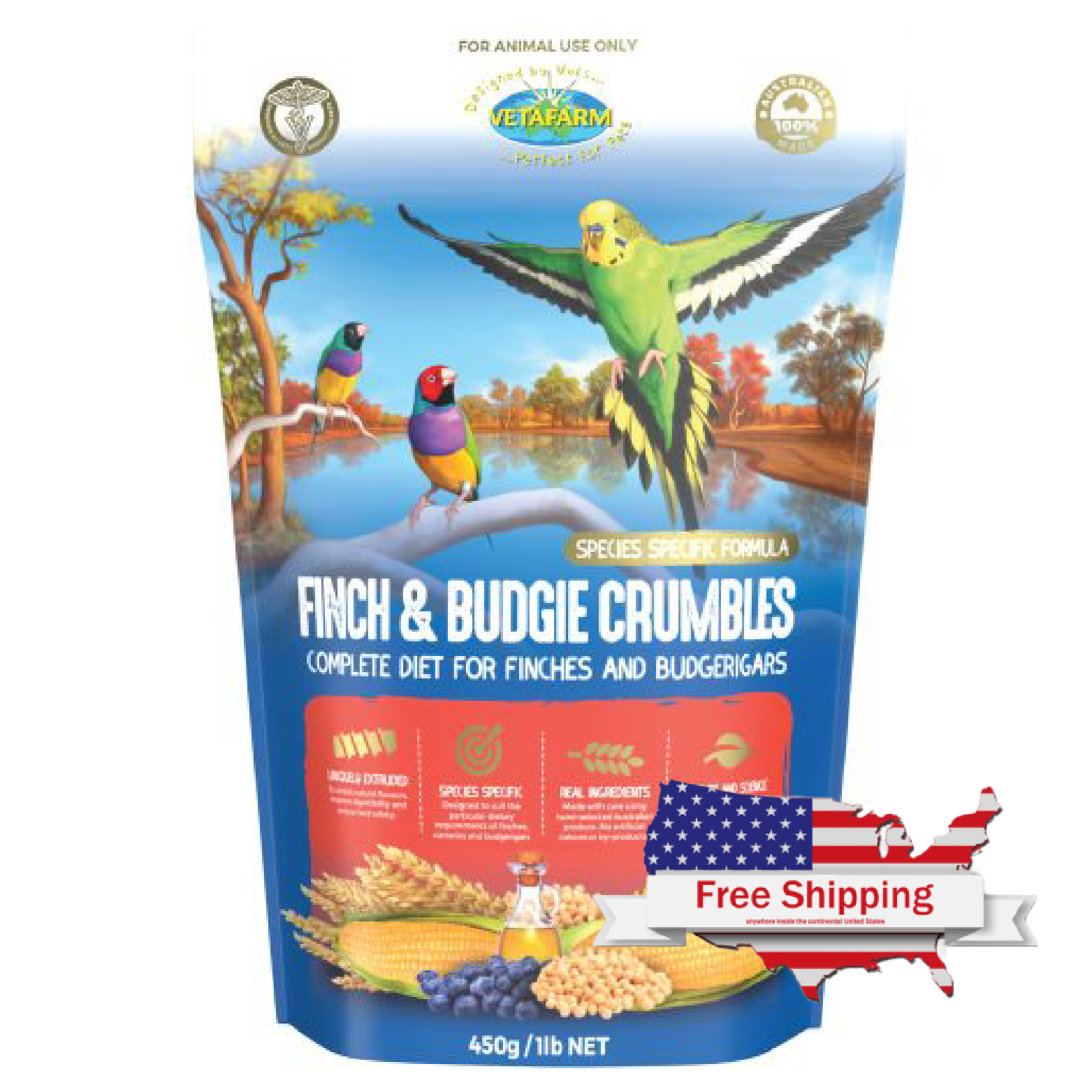 Finch and Budgie Crumbles (Vetafarm) – Optimal Food for Finches/Food f ...